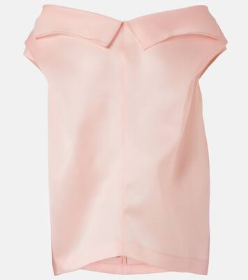 Selly silk gazar top in pink - Khaite | Mytheresa