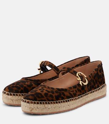 Leopard-print suede espadrilles in beige - Gianvito Rossi | Mytheresa
