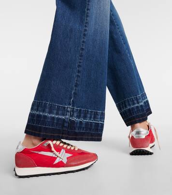 Marathon suede-trimmed sneakers in red - Golden Goose | Mytheresa
