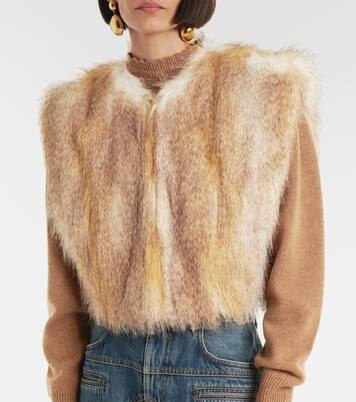 Alexina faux fur vest in neutrals - Isabel Marant | Mytheresa