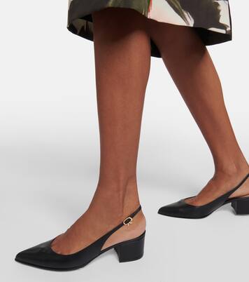 Piper leather slingback pumps in black - Gianvito Rossi | Mytheresa