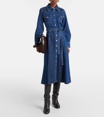 Marseille denim shirt dress in blue - AG Jeans | Mytheresa