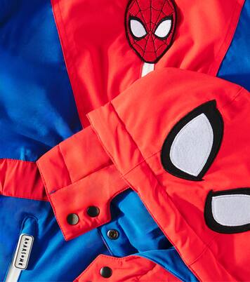 x Marvel© Spider-Man faux fur-trimmed snowsuit in red - Roarsome ...