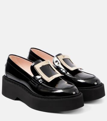 Plateau-Loafers Viv' Rangers aus Lackleder in Schwarz - Roger Vivier ...
