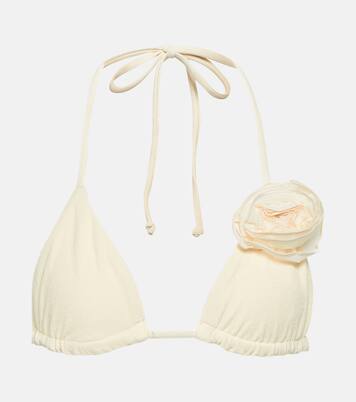 Appliqué triangle bikini top in white - Same | Mytheresa