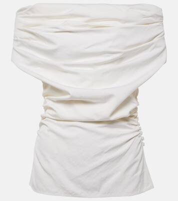 Ruched silk top in white - Magda Butrym | Mytheresa