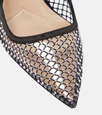 Crystal-embellished mesh pumps in black - Miu Miu | Mytheresa