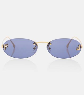 First Crystal embellished sunglasses in blue - Fendi | Mytheresa