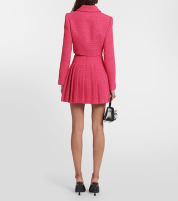 Cropped bouclé jacket in pink - Self Portrait | Mytheresa