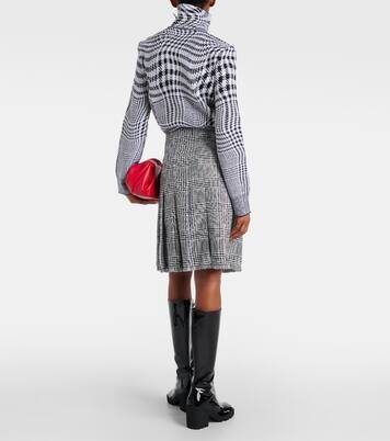 Houndstooth high-rise wrap skirt in multicoloured - Burberry | Mytheresa