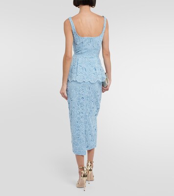 Maesa Lace Midi Dress in Blue - Emilia Wickstead | Mytheresa