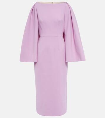 Switzy Cape Wool Crepe Midi Dress in Pink - Emilia Wickstead | Mytheresa